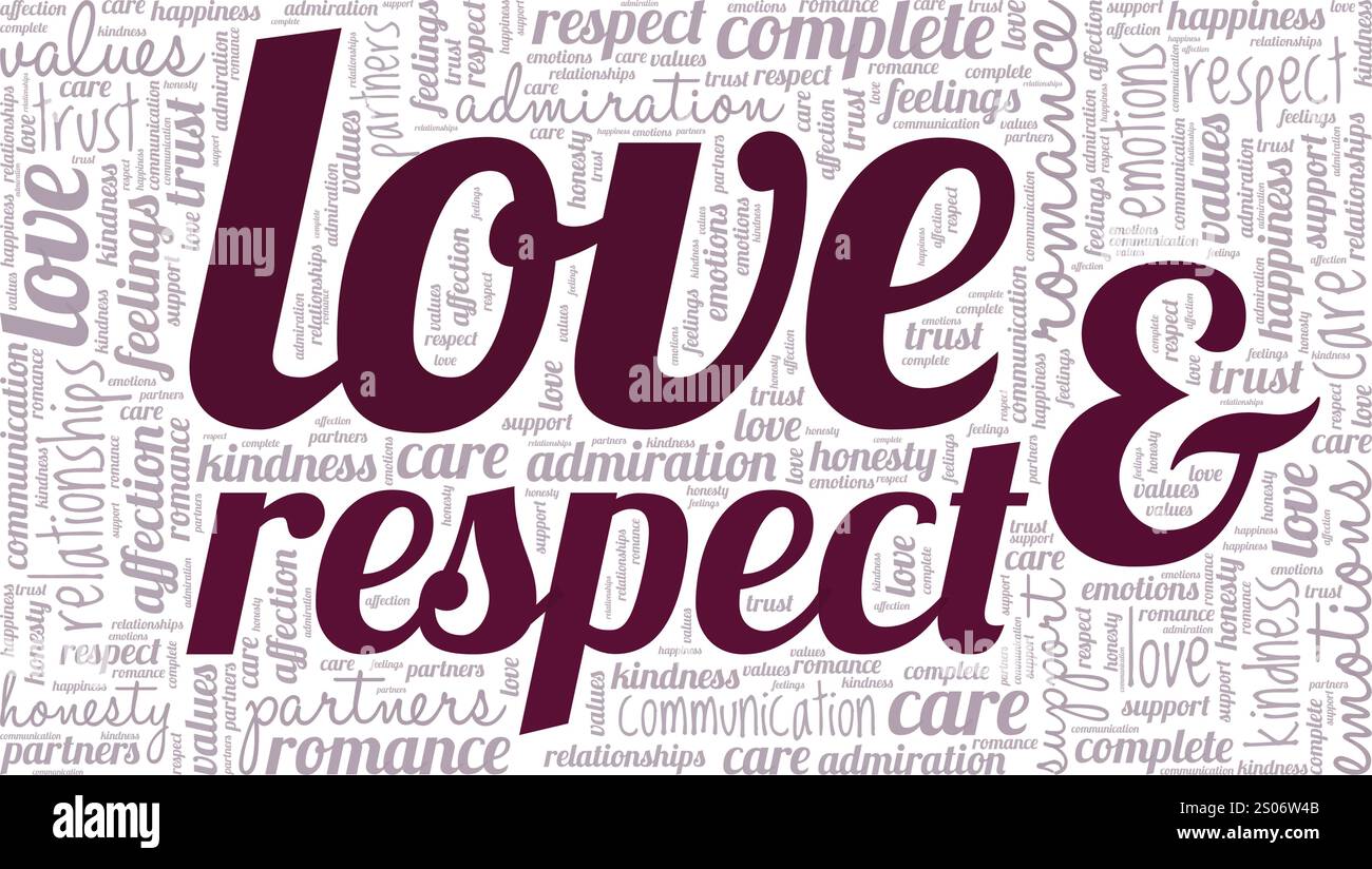 Love and Respect word cloud conceptual design isolated on white ...