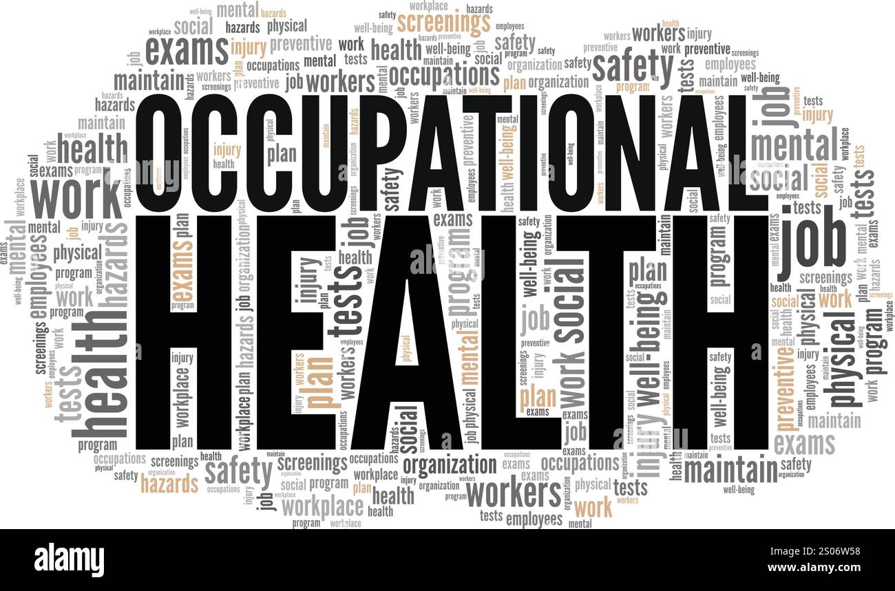 Occupational Health word cloud conceptual design isolated on white ...