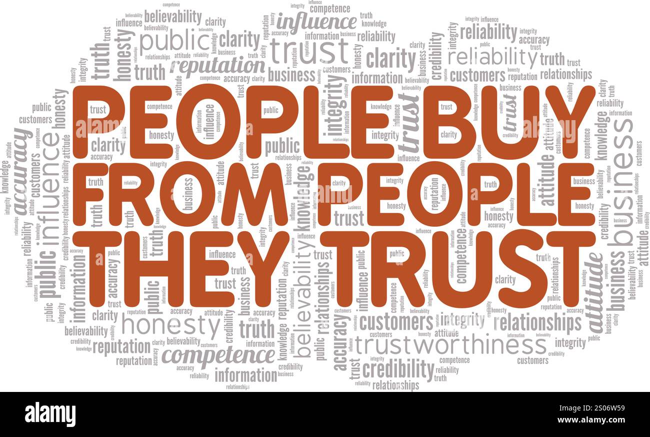 People Buy From People They Trust word cloud conceptual design isolated ...
