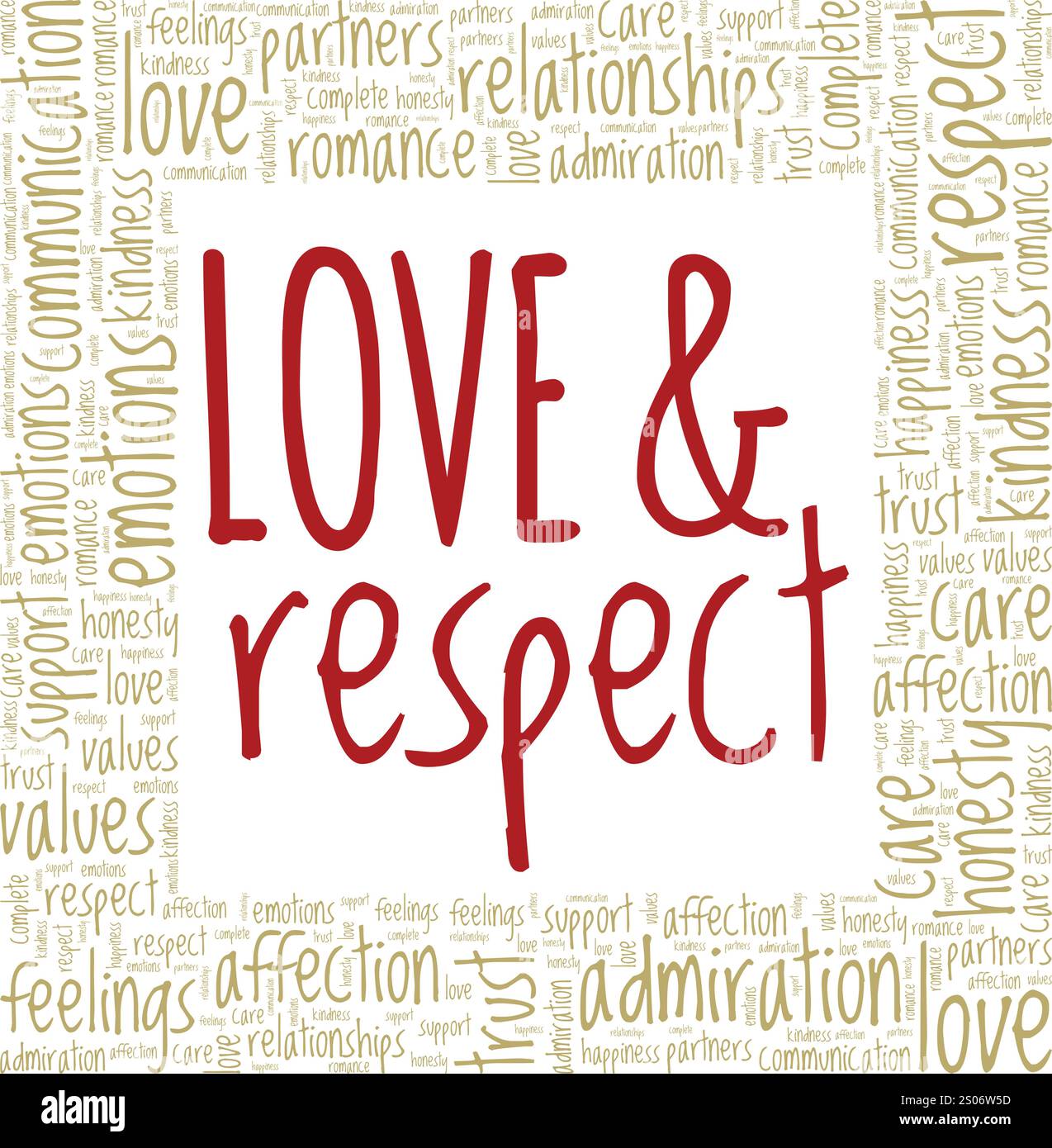 Love and Respect word cloud conceptual design isolated on white ...