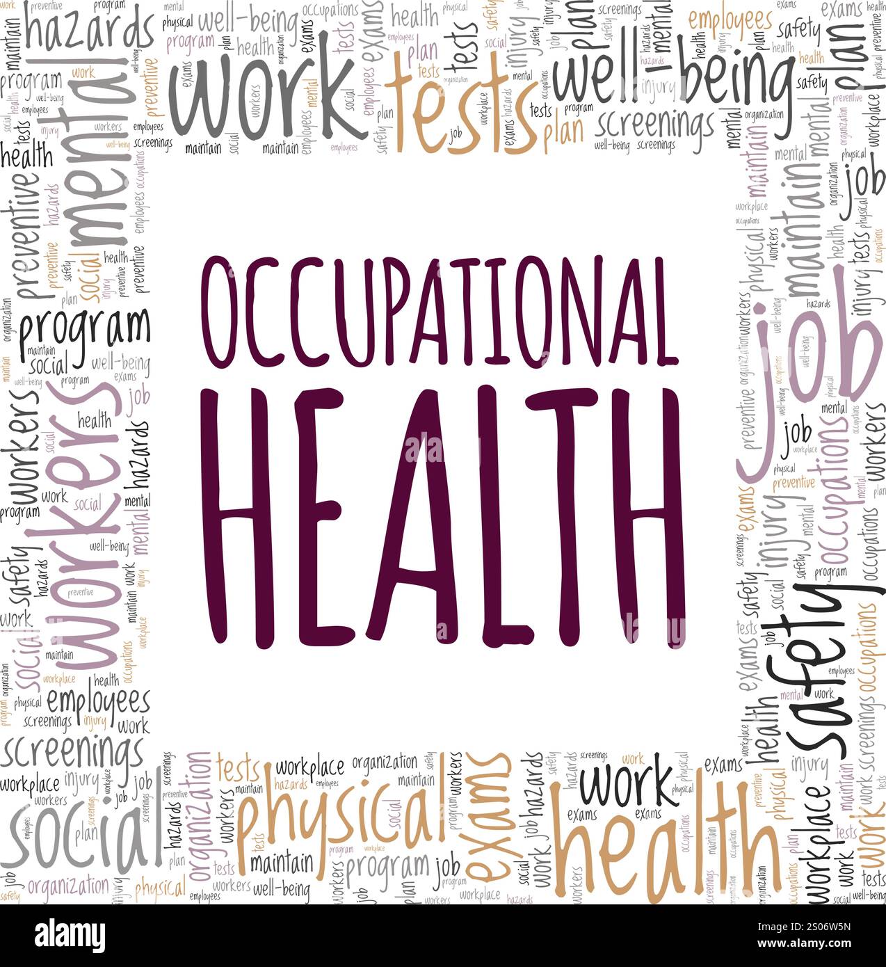 Occupational Health word cloud conceptual design isolated on white ...