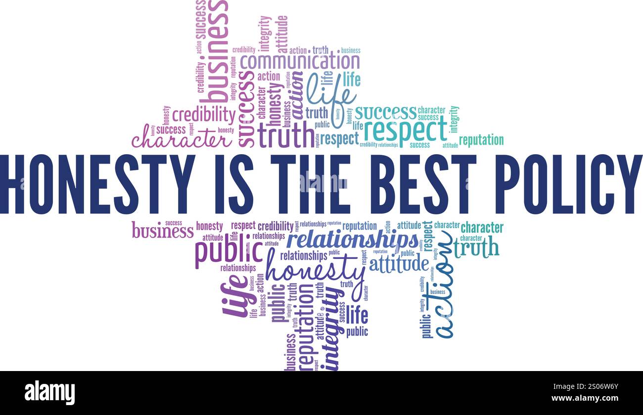 Honesty is the Best Policy word cloud conceptual design isolated on ...