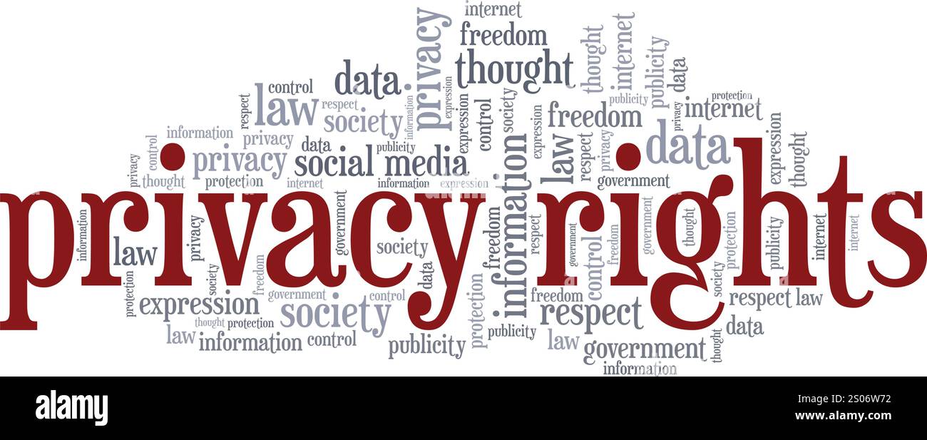 Privacy Rights word cloud conceptual design isolated on white ...