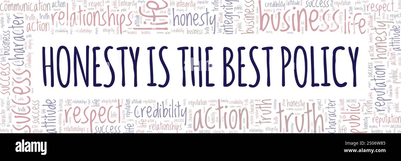 Honesty is the Best Policy word cloud conceptual design isolated on ...