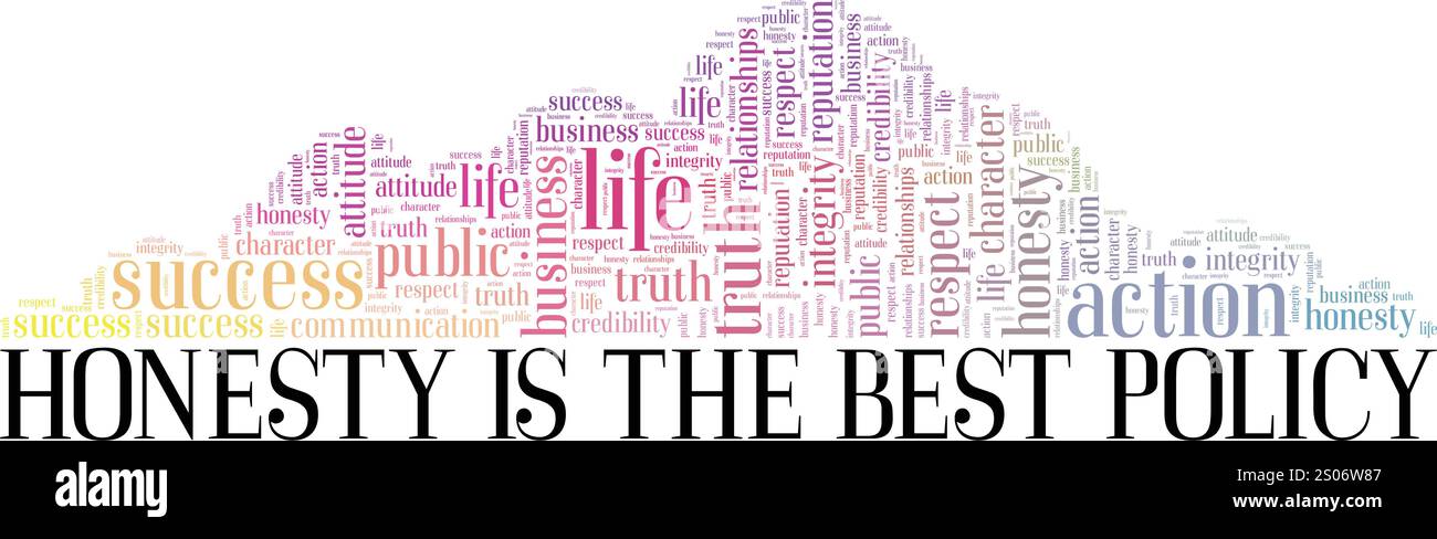 Honesty is the Best Policy word cloud conceptual design isolated on ...