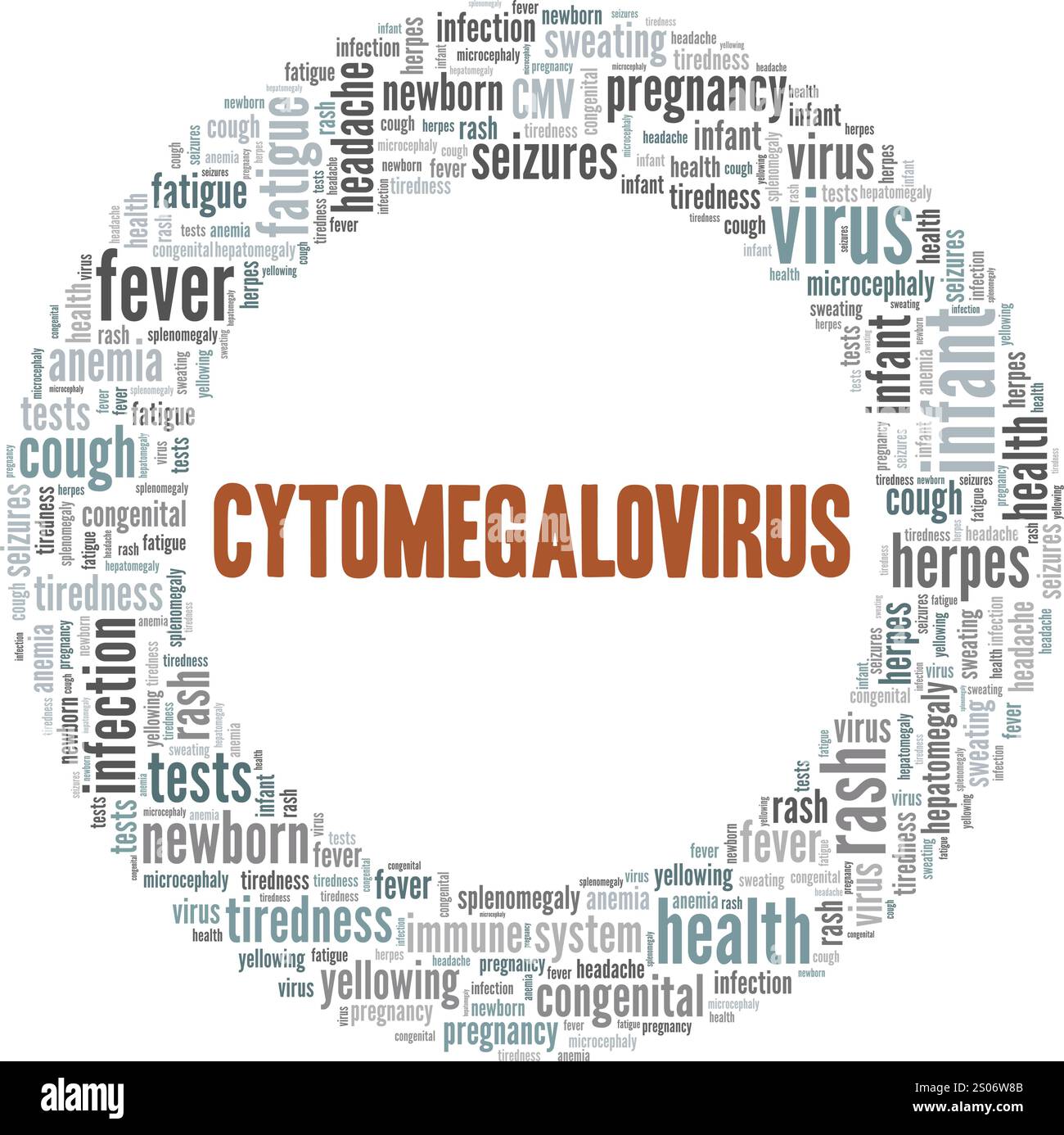 CMV Cytomegalovirus word cloud conceptual design isolated on white ...