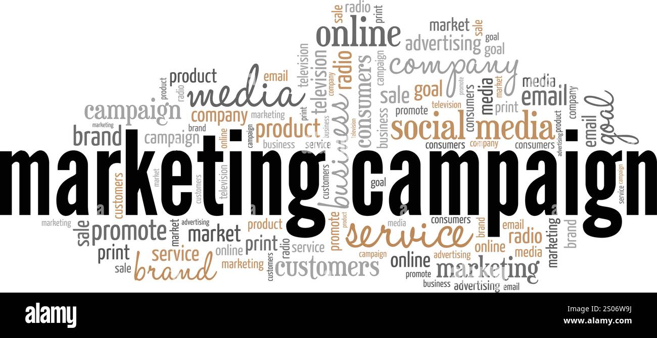 Marketing Campaign word cloud conceptual design isolated on white ...