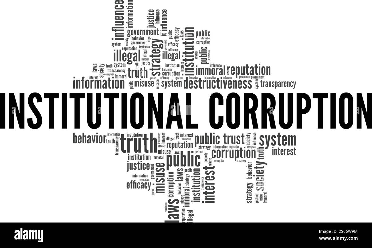Institutional Corruption word cloud conceptual design isolated on white ...