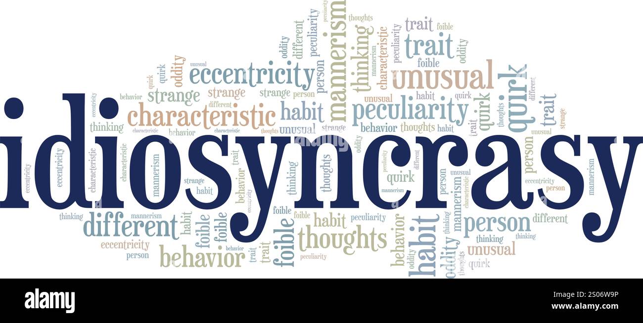 Idiosyncrasy word cloud conceptual design isolated on white background ...