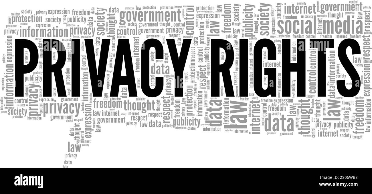 Privacy Rights word cloud conceptual design isolated on white ...