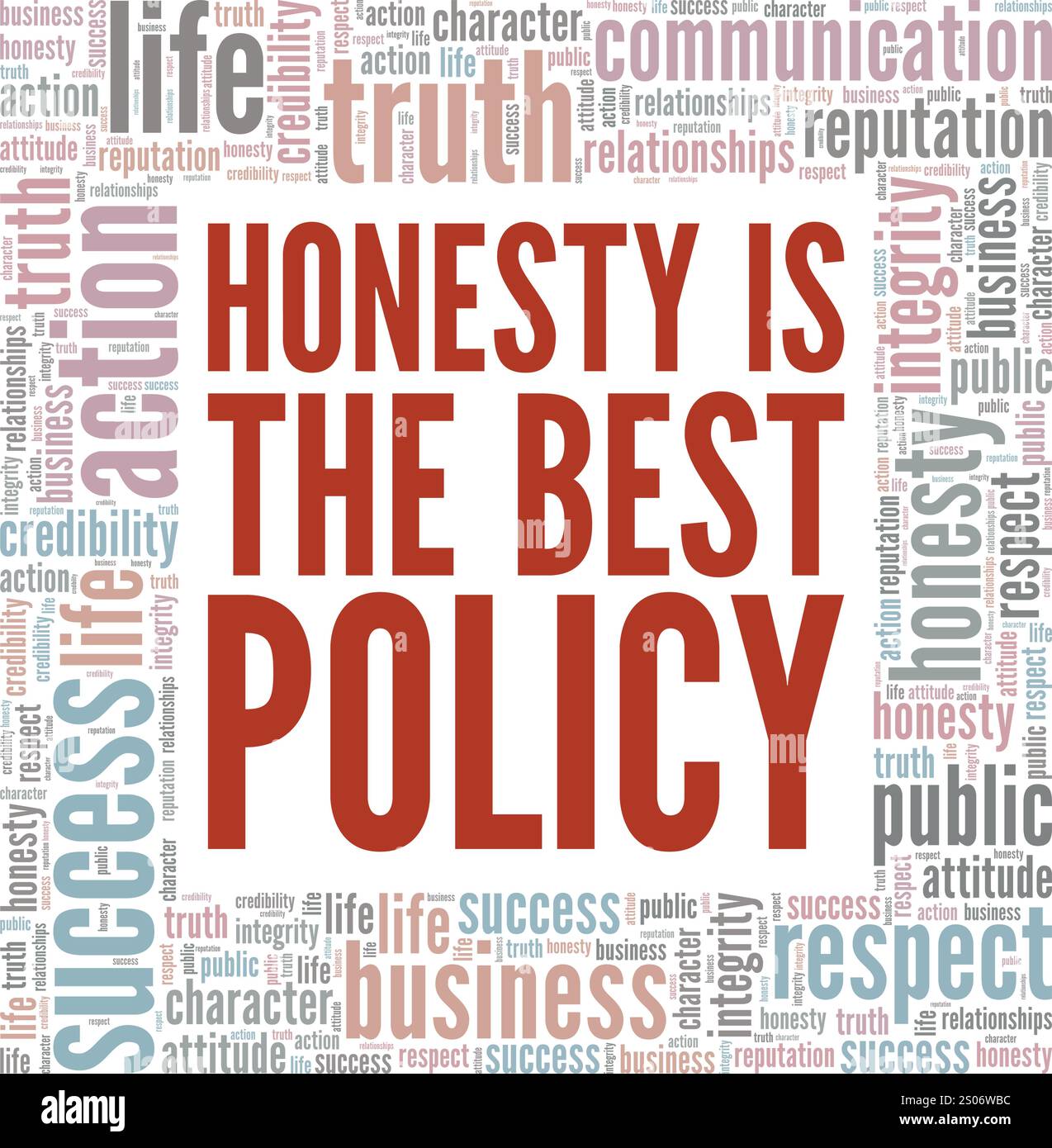 Honesty is the Best Policy word cloud conceptual design isolated on ...