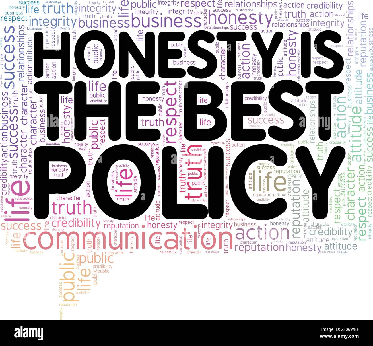 Honesty is the Best Policy word cloud conceptual design isolated on ...