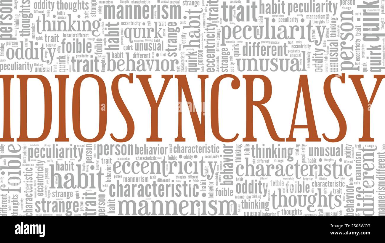 Idiosyncrasy word cloud conceptual design isolated on white background ...
