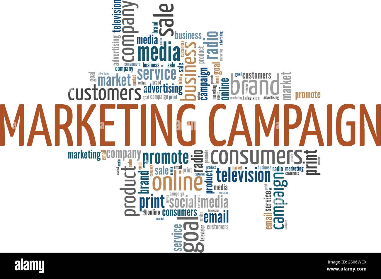Marketing Campaign word cloud conceptual design isolated on white ...
