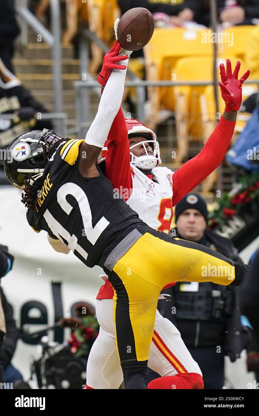 Pittsburgh Steelers cornerback James Pierre (42) breaks up a pass ...