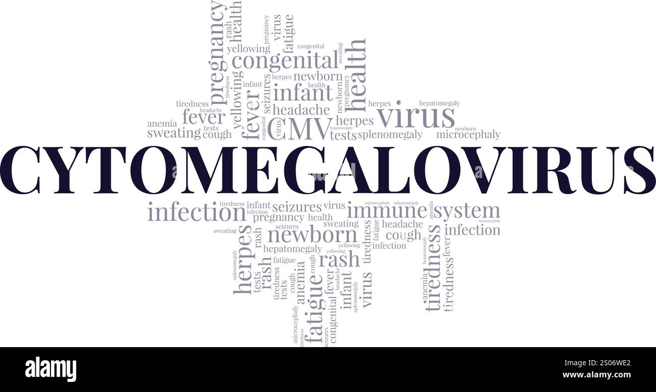 CMV Cytomegalovirus word cloud conceptual design isolated on white ...