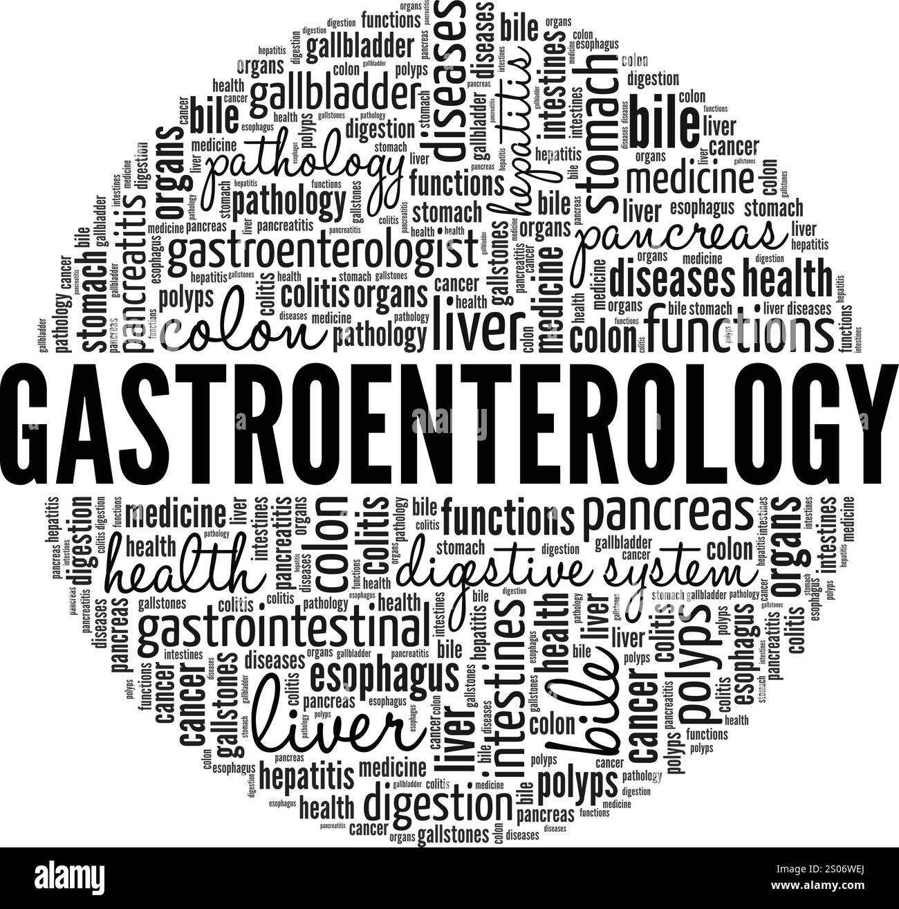 Gastroenterology word cloud conceptual design isolated on white ...