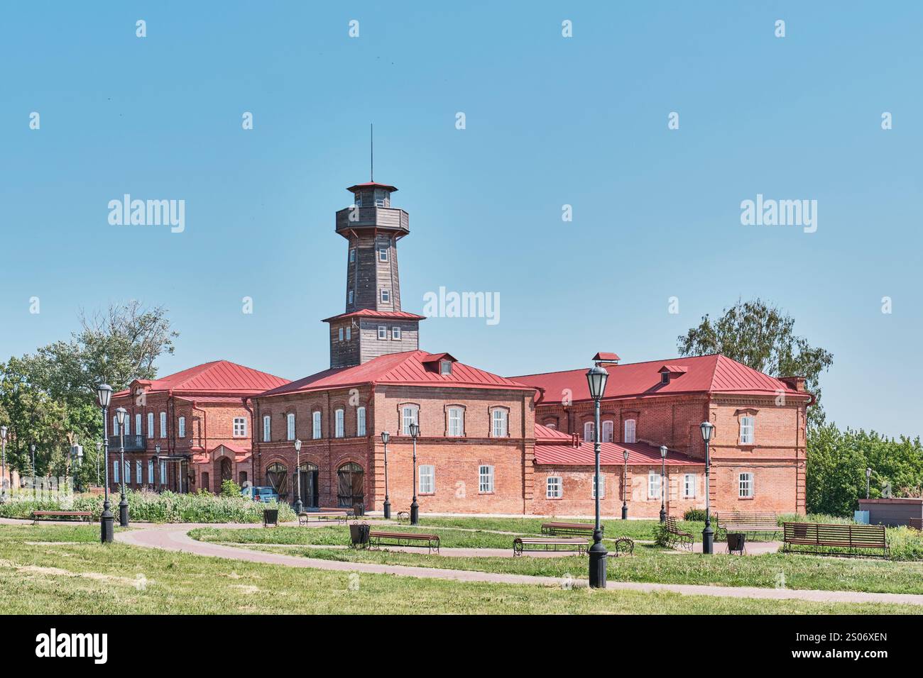Historic fire brigade building with fire tower, now art gallery ...