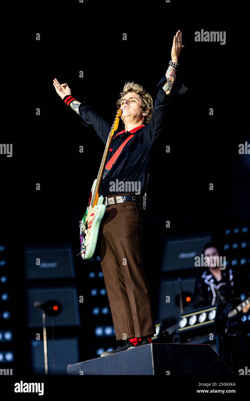 Italy, Italy. 16th June, 2024. Billie Joe Armstrong of Green Day ...