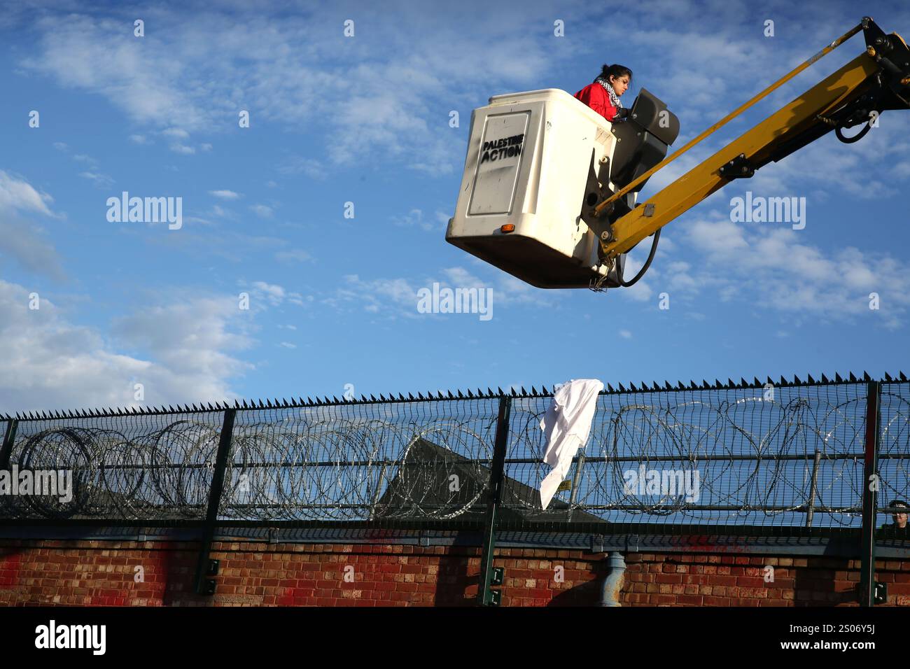 Shenstone, England, UK. 25th Dec, 2024. A Palestine Actionist on an ...