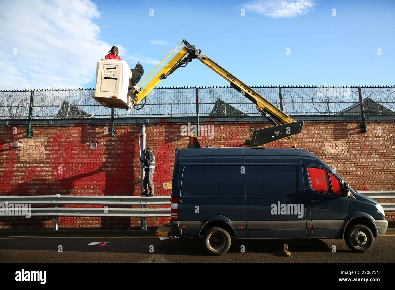 Shenstone, England, UK. 25th Dec, 2024. A Palestine Actionist on an ...