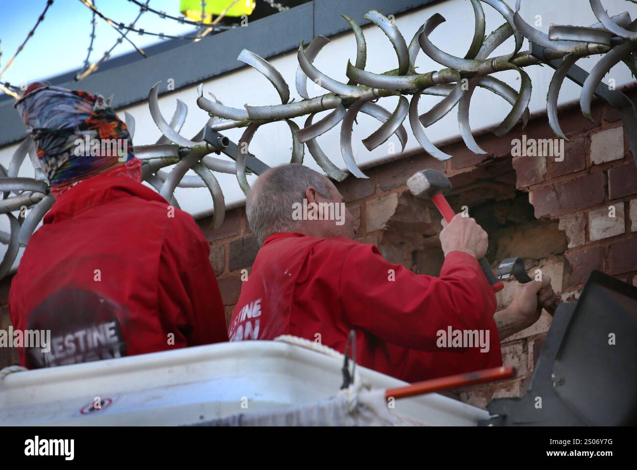 Shenstone, England, UK. 25th Dec, 2024. Palestine Actionists use an ...