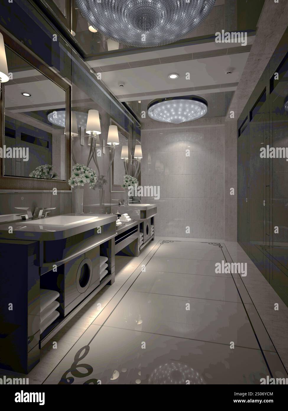 3d render modern bathroom Stock Photo - Alamy