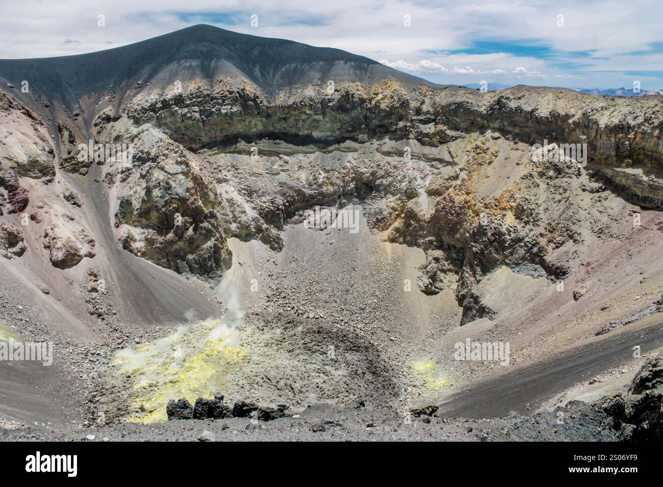 El Misti volcano crater in Peru near the city of Arequipa in Atacama ...