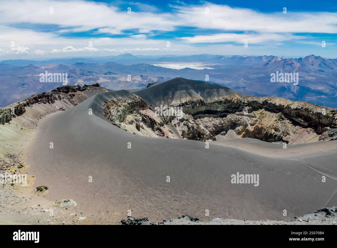 El Misti volcano crater in Peru near the city of Arequipa in Atacama ...