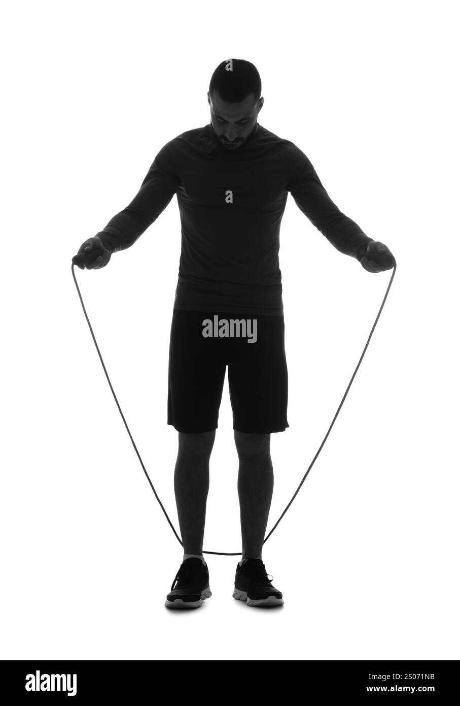 Fitness man jumping on skip Black and White Stock Photos & Images - Alamy