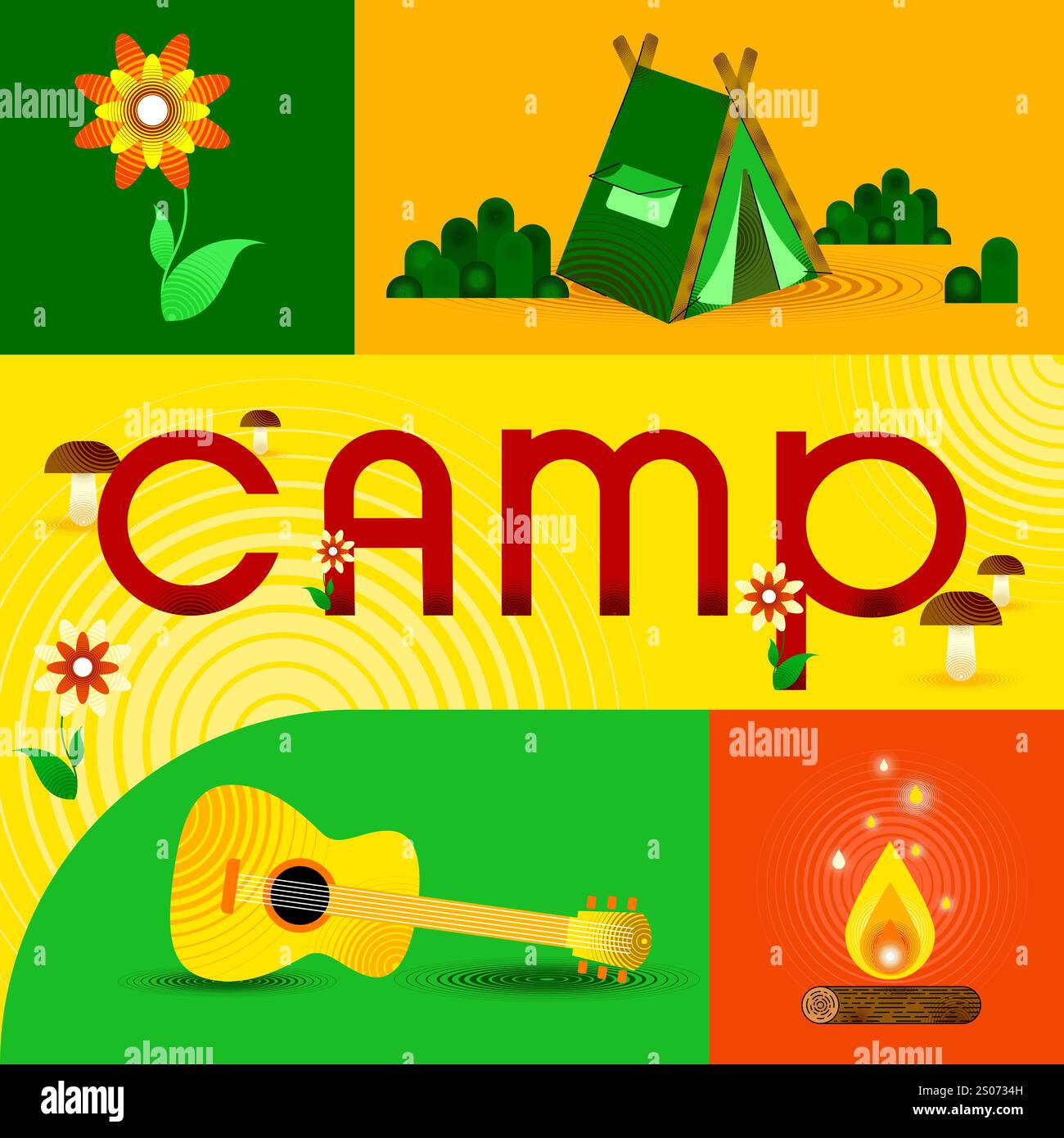 Camping setup Stock Vector Images - Alamy