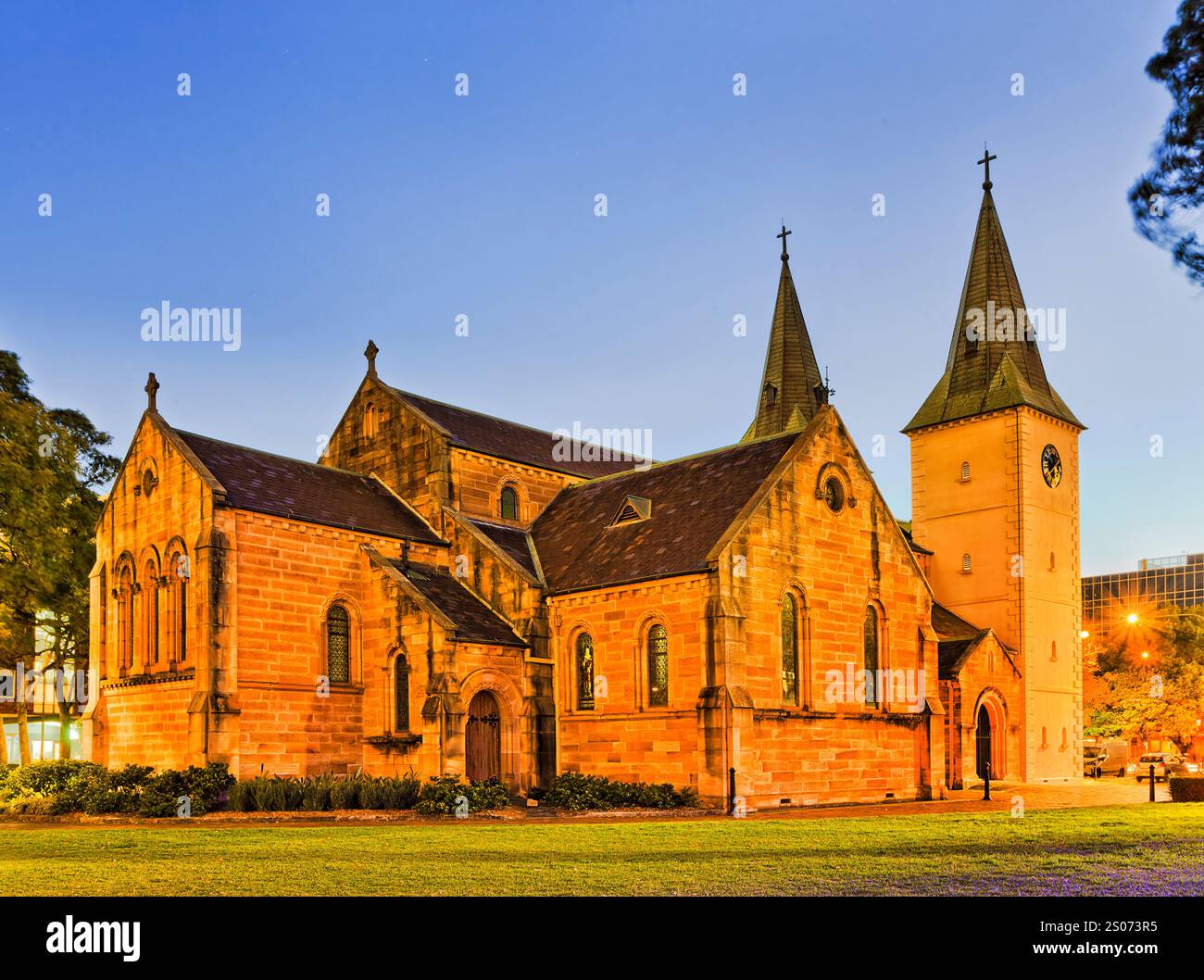 St John's Anglican Cathedral in Parramatta of Western Sydney at sunset ...