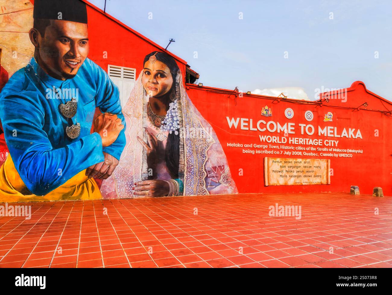 Malacca, Malaysia, 7 Oct 2024: Welcome to Melaka official tourism mural ...