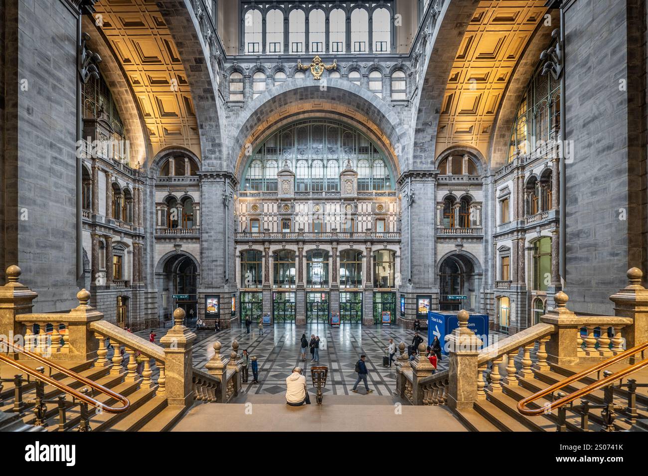 Inside Central train station in Antwerp Belgium Stock Photo - Alamy