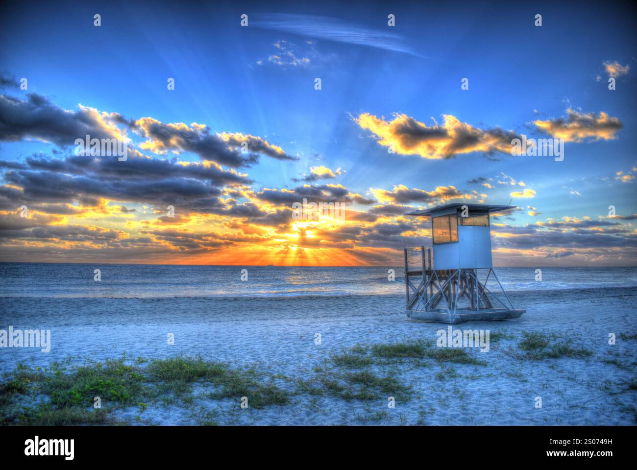 Jupiter Florida Lifeguard Station Sunrise Stock Photo - Alamy
