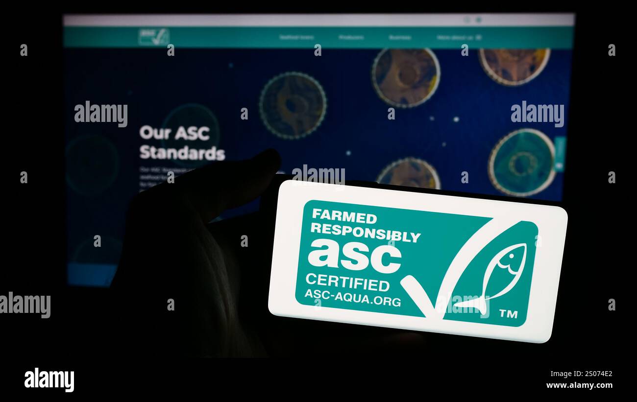 In this photo illustration, a person is holding a mobile phone with the ...