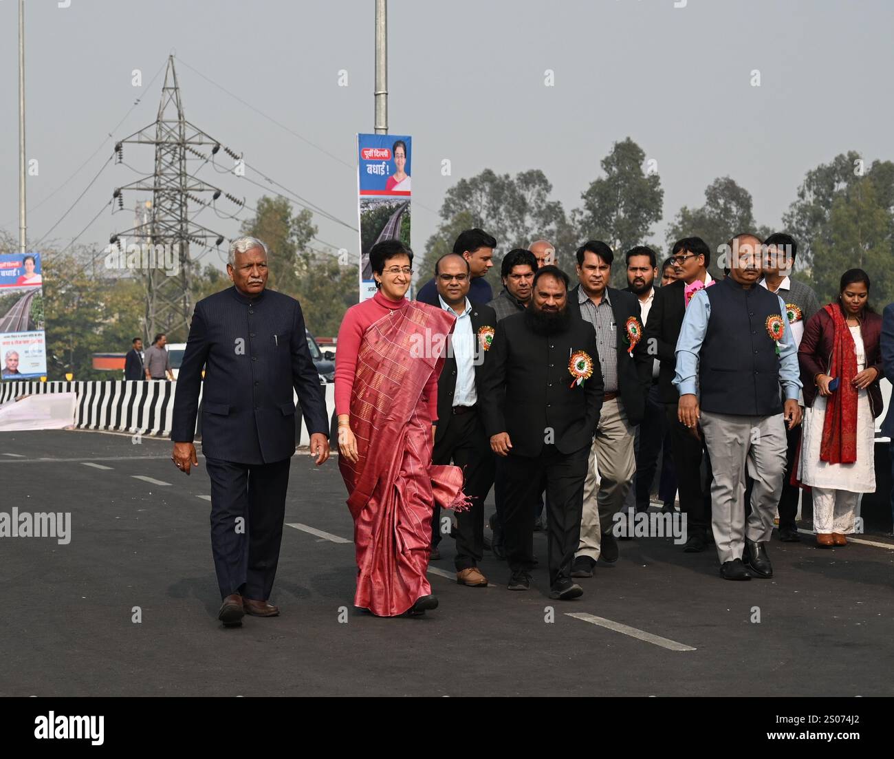 NEW DELHI, INDIA - DECEMBER 25: Delhi CM Atishi with Delhi Vidhan Sabha ...