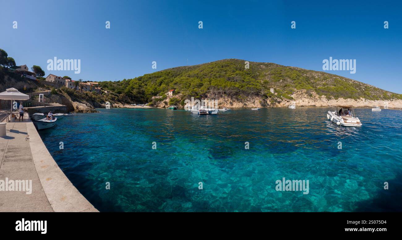 Idyllic Coastal Village Balun with Transparent Blue Waters and Boats ...