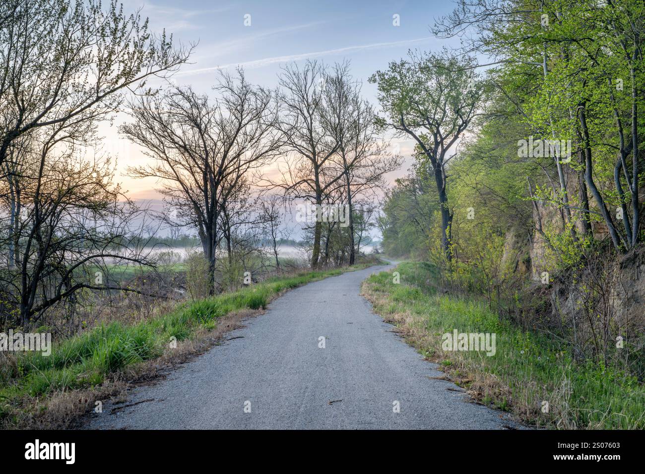 Steamboat Trace, bike trail converted from an abandoned railroad, near ...