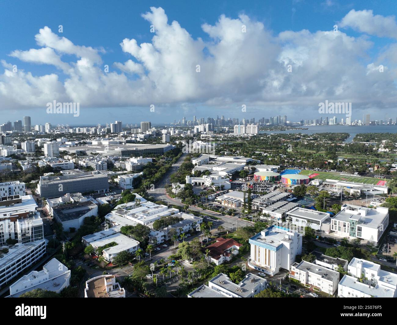 Sunrise Over Miami Beach Skyline, Florida Coastal View Stock Photo - Alamy