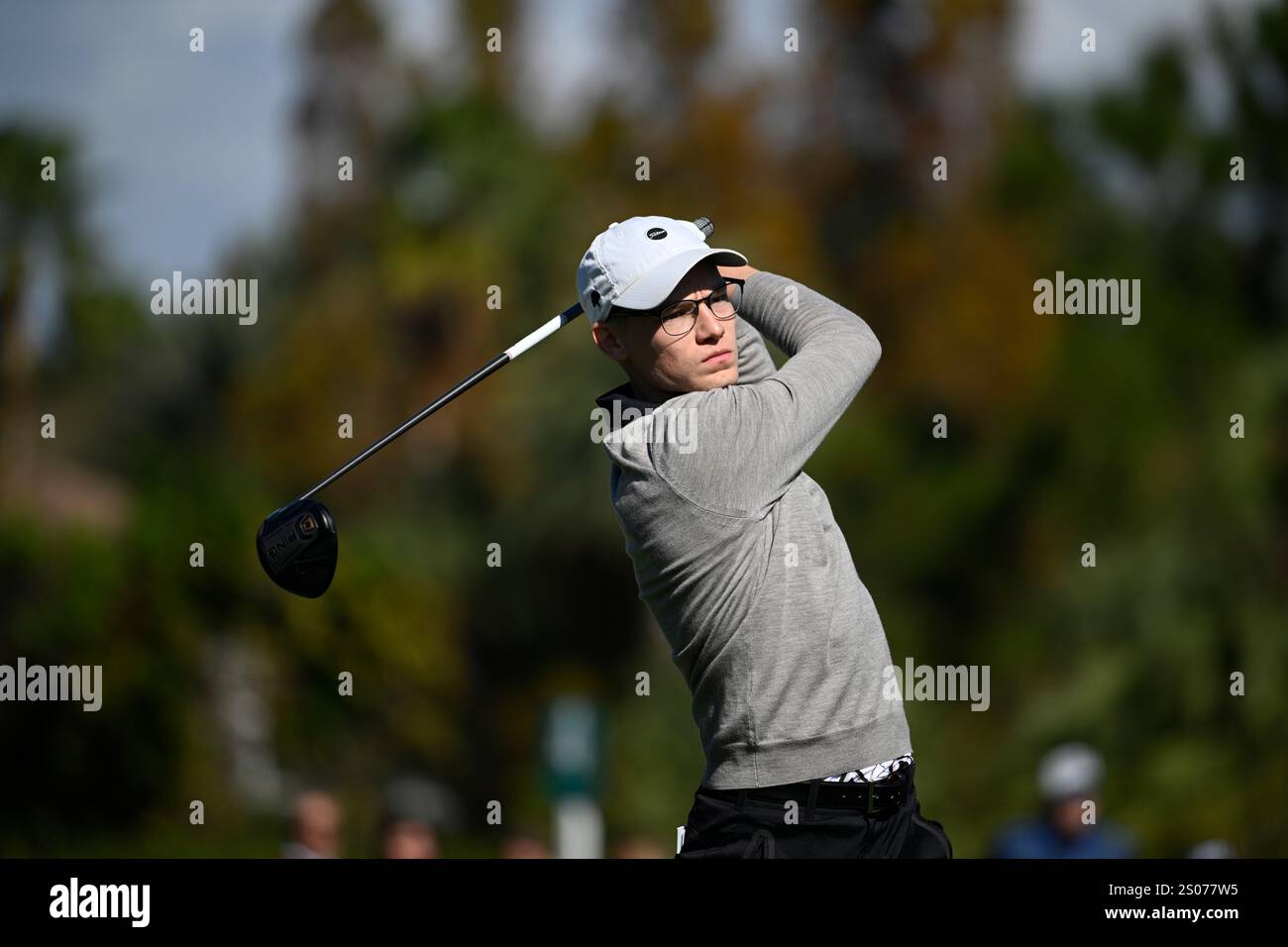 Jason Langer tees off on the fifth hole during the final round of the ...