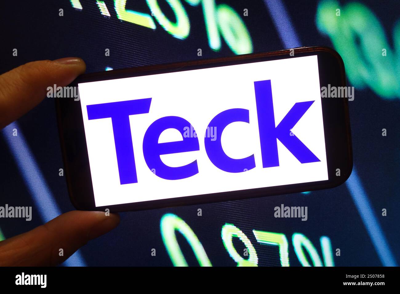 In this photo illustration, the Teck Resources company logo is seen ...