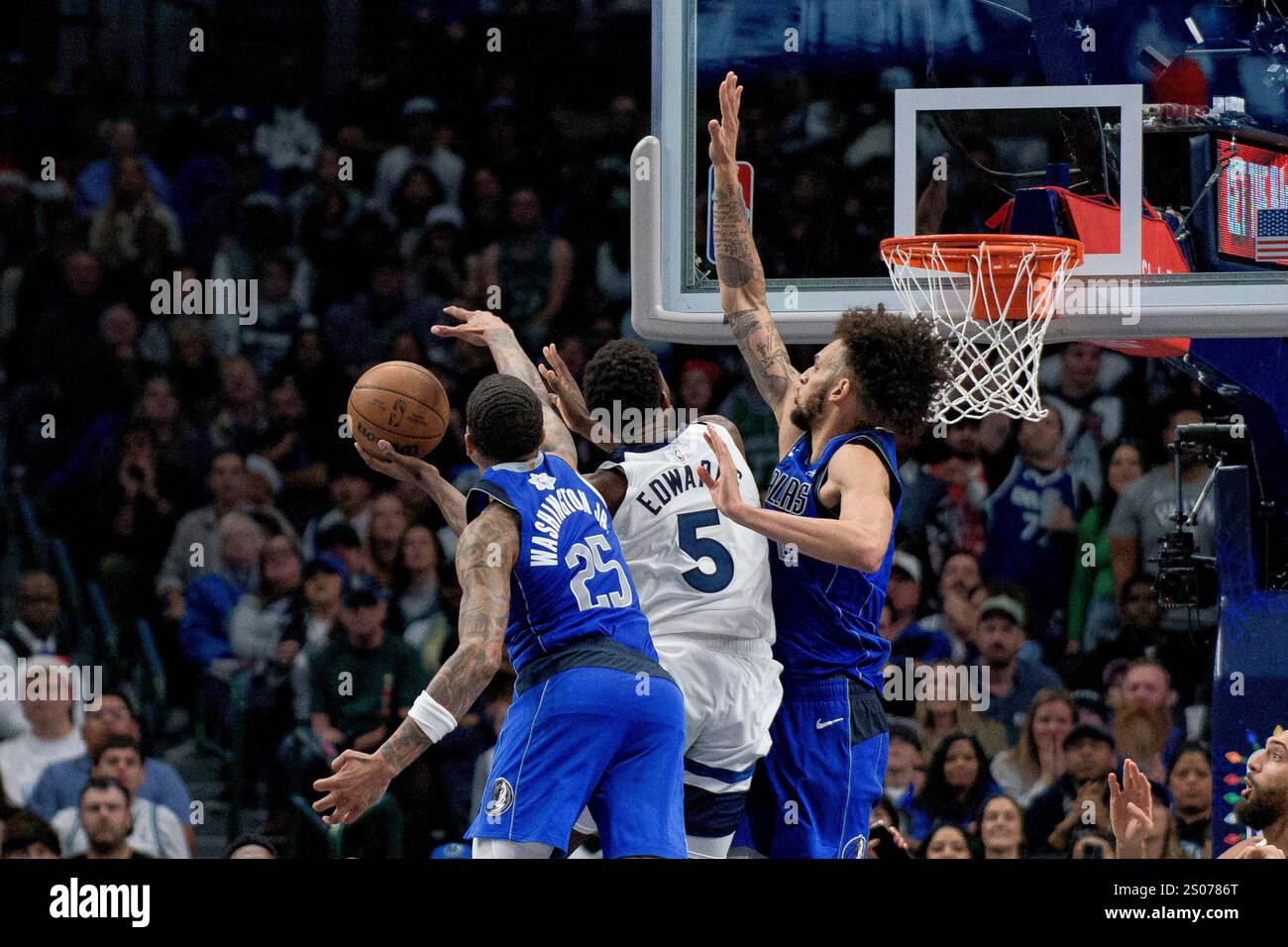 Minnesota Timberwolves guard Anthony Edwards (5) attempts a shot as ...