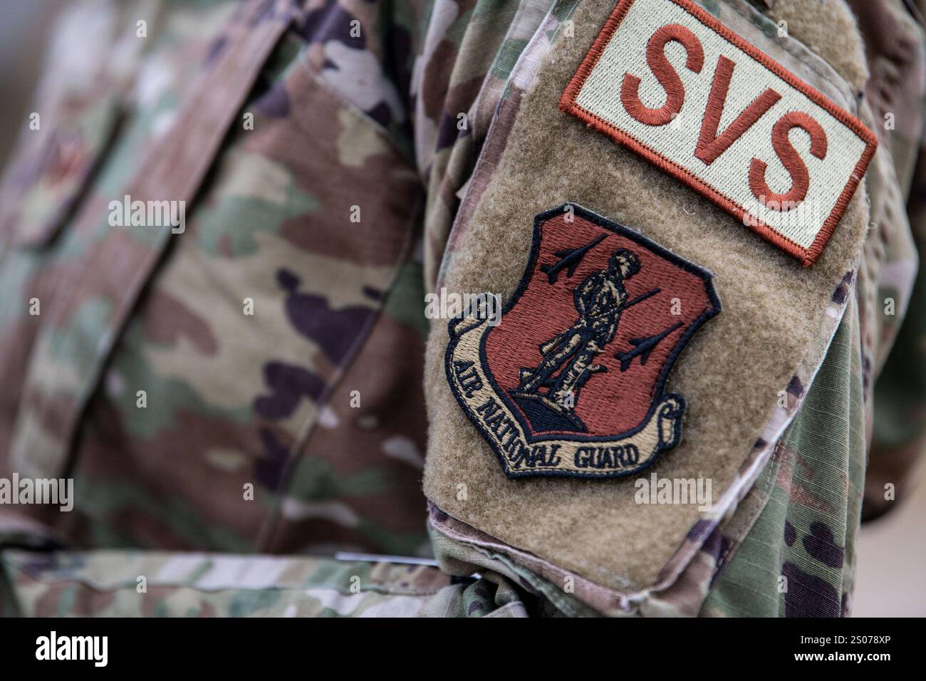 A U.S. Air Force Oklahoma Air National Guard Airman wears the OCP ...