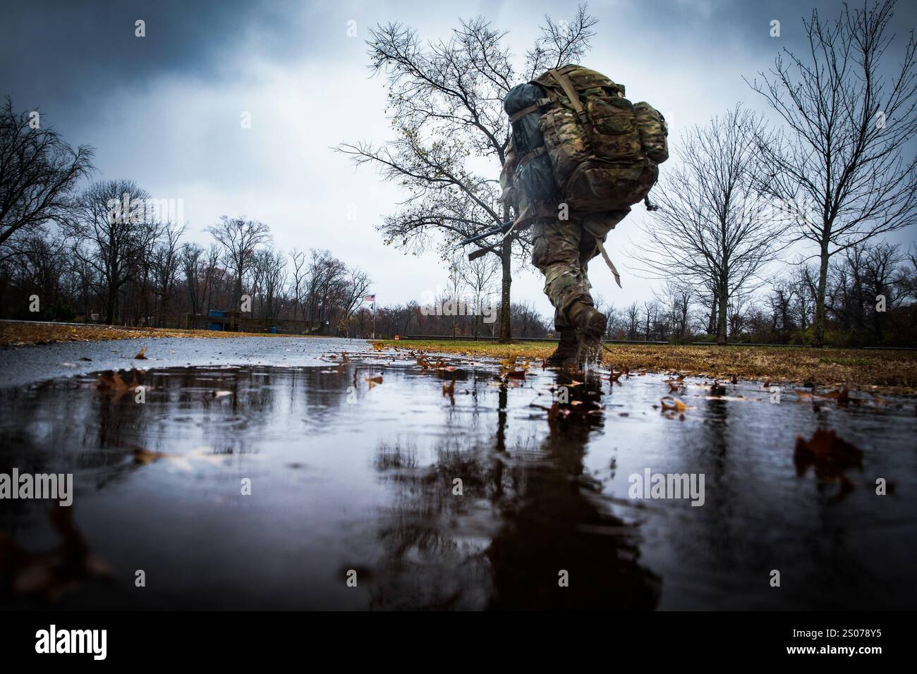 Cadets with the Army ROTC program at Rutgers university conduct a road ...