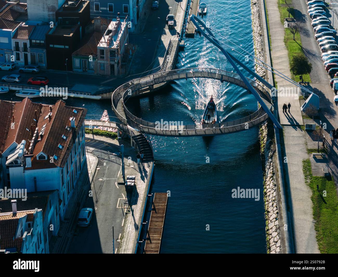 Aveiro, Portugal - December 14, 2024: Circular Pedestrian Bridge, also ...