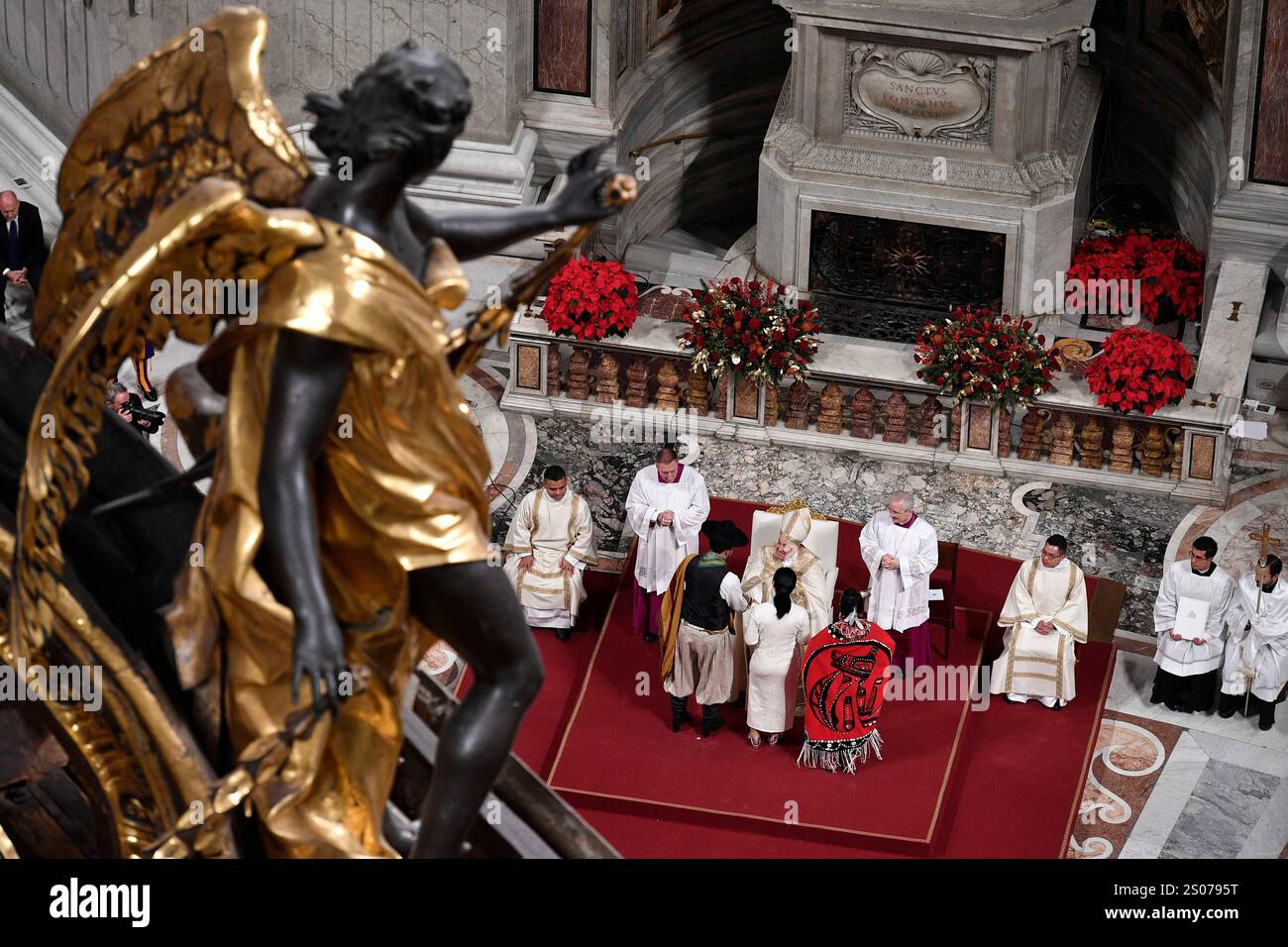 In this photo provided by Vatican Media, Pope Francis presides over the ...