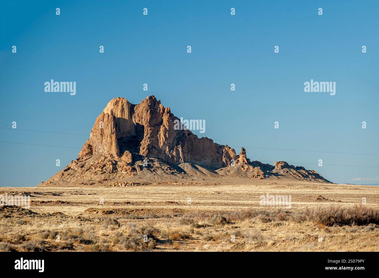 Ford Butte, one of several volcanic necks in the Navajo Nation next to ...