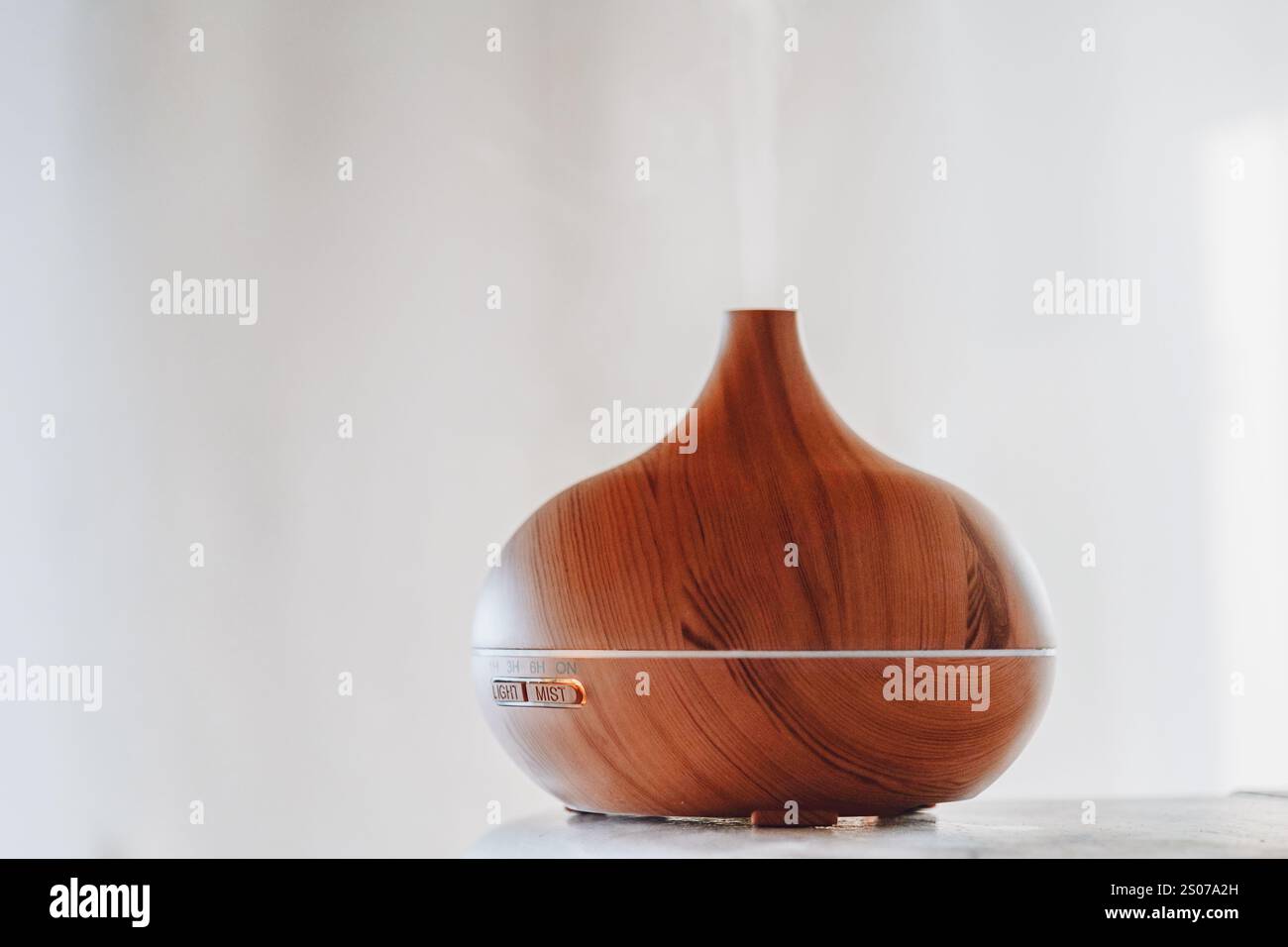 wooden air humidifier in a brightly room.Humidification of indoor air ...