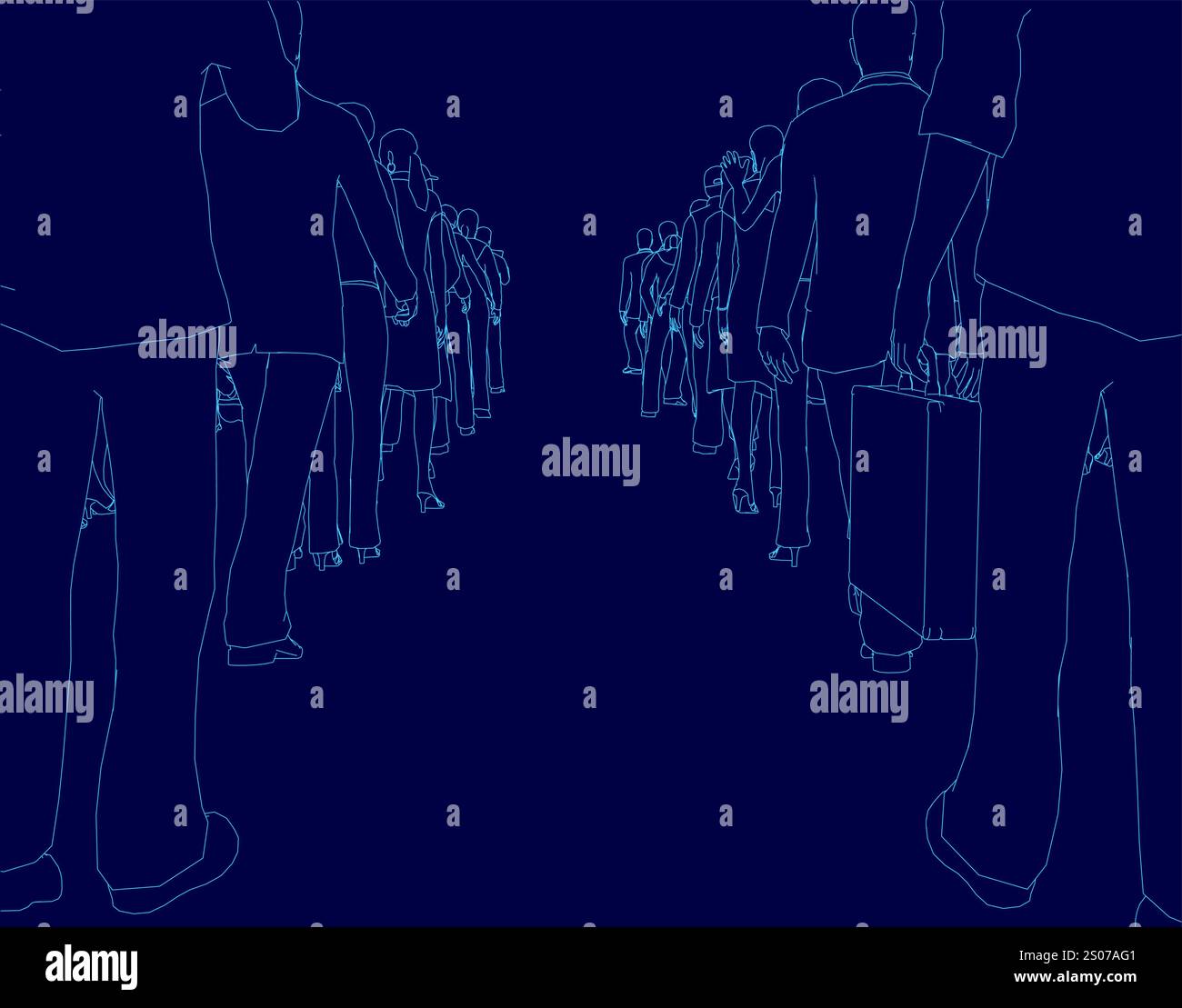 Line dance crowd Stock Vector Images - Alamy